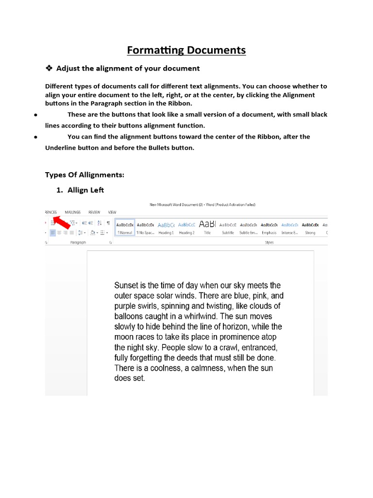 Formatting MS Word Documents | PDF | System Software | Text
