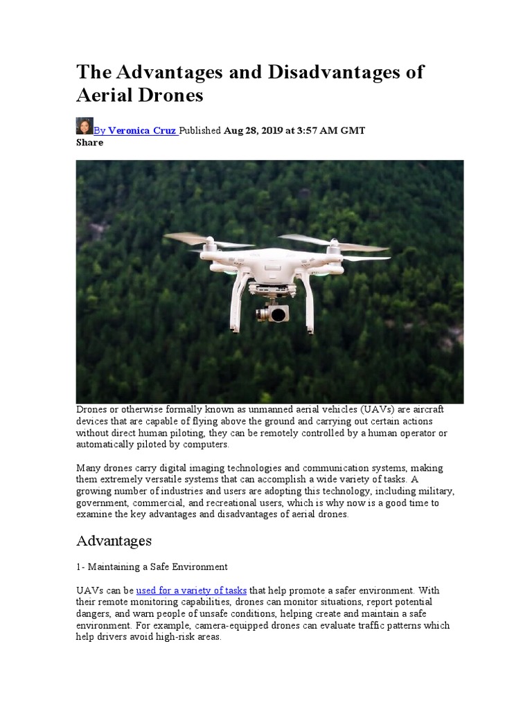 The Advantages and Disadvantages of Aerial Drones | PDF | Unmanned ...