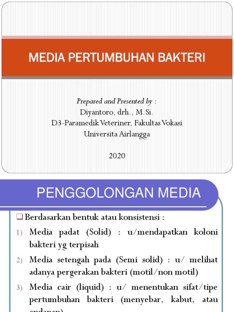 Media Pertumbuhan Bakteri | PDF