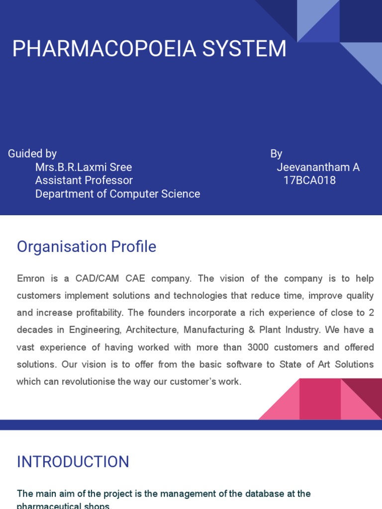 A Comprehensive Pharmacopoeia Management System: Maintaining Accurate Medication Records ...