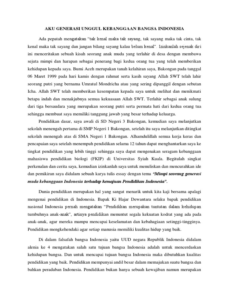 Essay Beasiswa | PDF