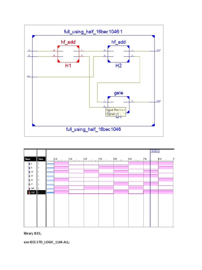 Library IEEE Use IEEE - STD - LOGIC - 1164.ALL | PDF