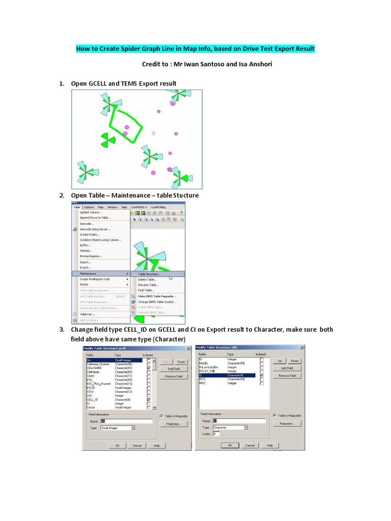 How To Create Spyder Graph Line in Map Info | PDF