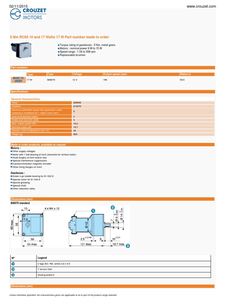 5 NM RC65 10 and 17 Watts 17 W Part Number Made To Order | PDF ...