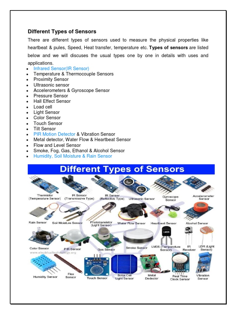 Different Types of Sensors: Infrared Sensor (IR Sensor) | PDF ...