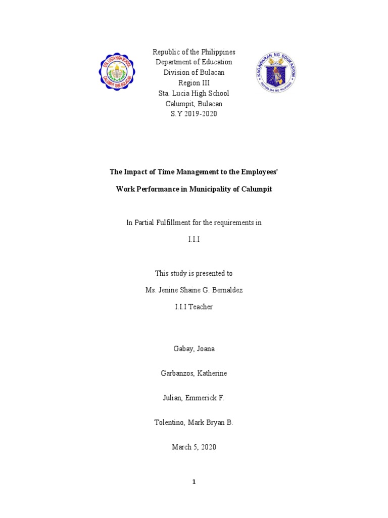 Impact of Time Management on Employee Performance | PDF | Time ...