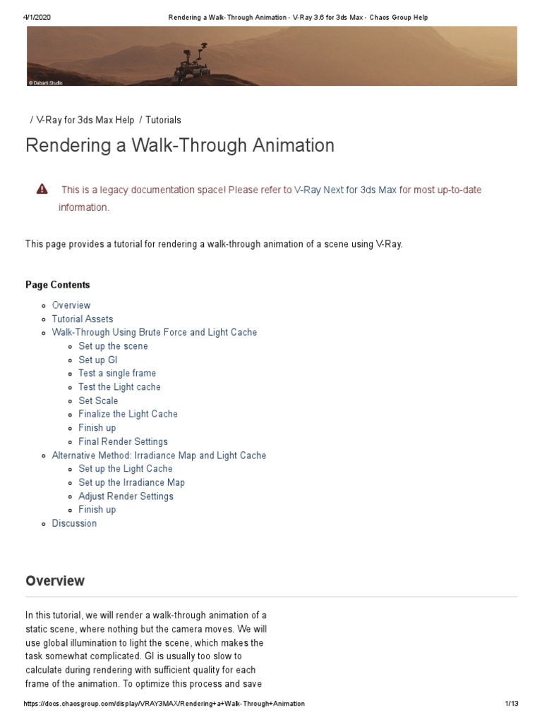 Rendering A Walk-Through Animation - V-Ray 3.6 For 3ds Max - Chaos Group Help | PDF | Rendering ...