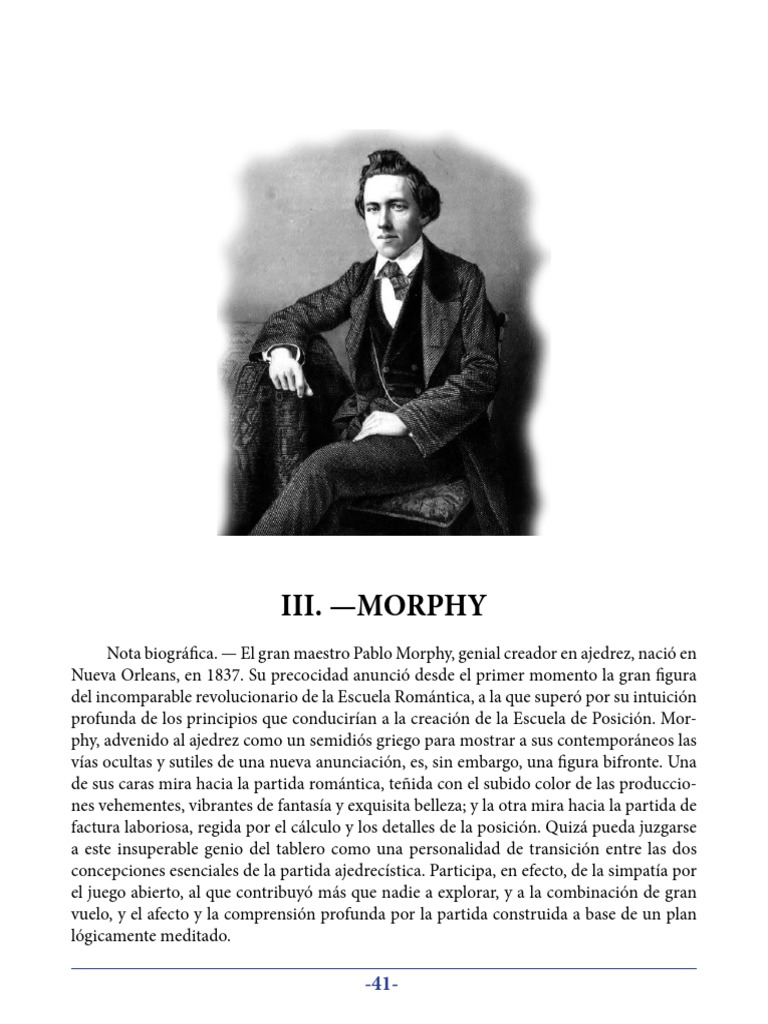 3 - Morphy PDF | PDF | Aperturas de ajedrez | Juegos de estrategia abstractos