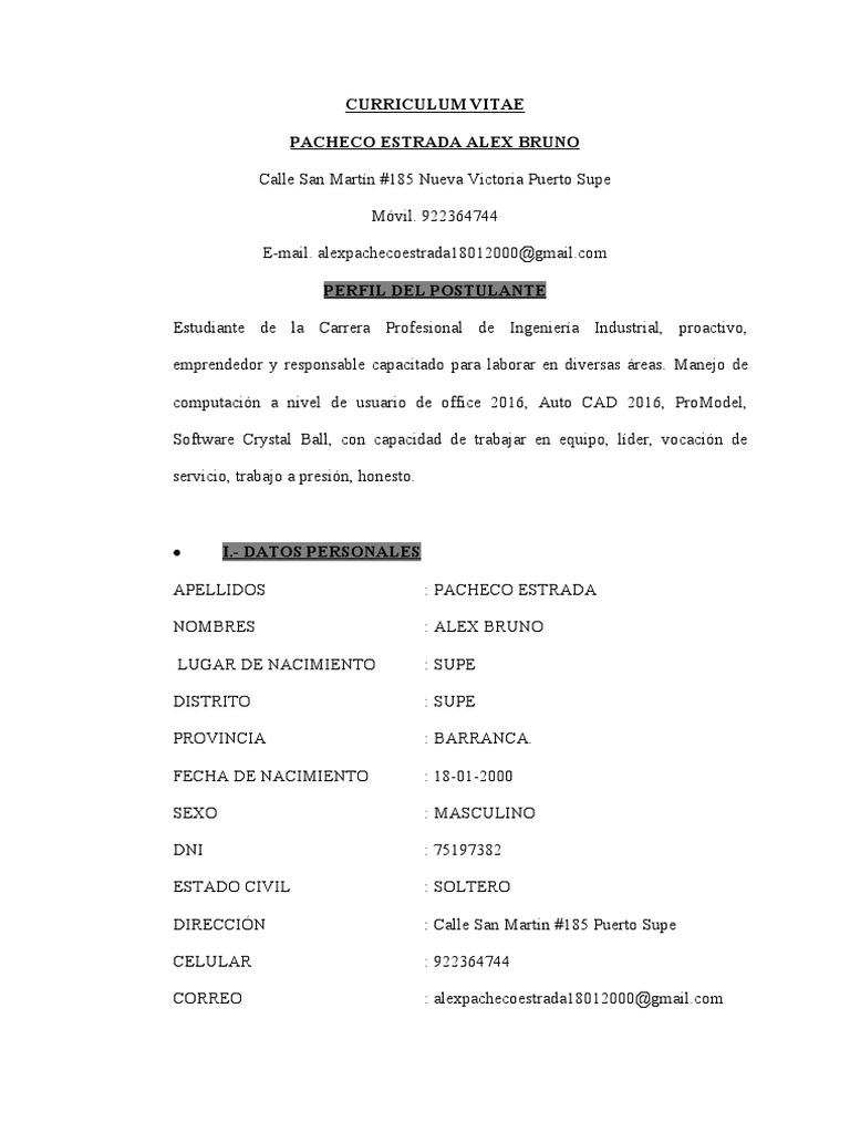 CV ALEX PACHECO Original | PDF | Ingeniería | Tecnología digital