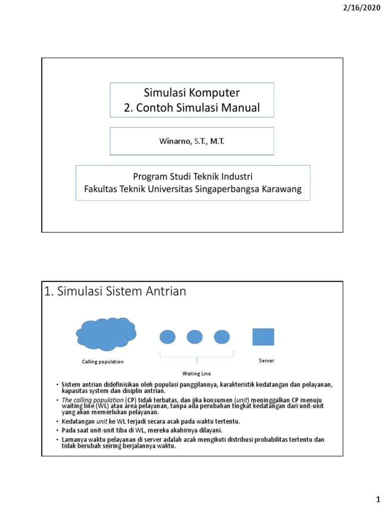 Contoh Simulasi Sistem Antrian | PDF