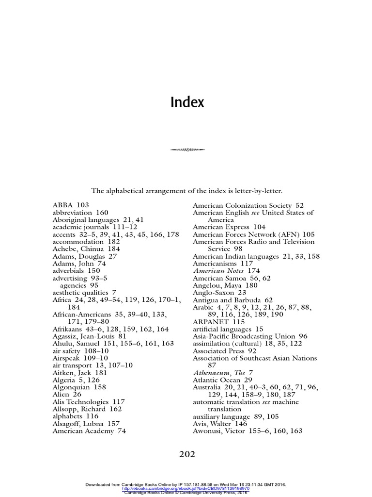 Index: American Notes 174 | PDF | English Language | Languages