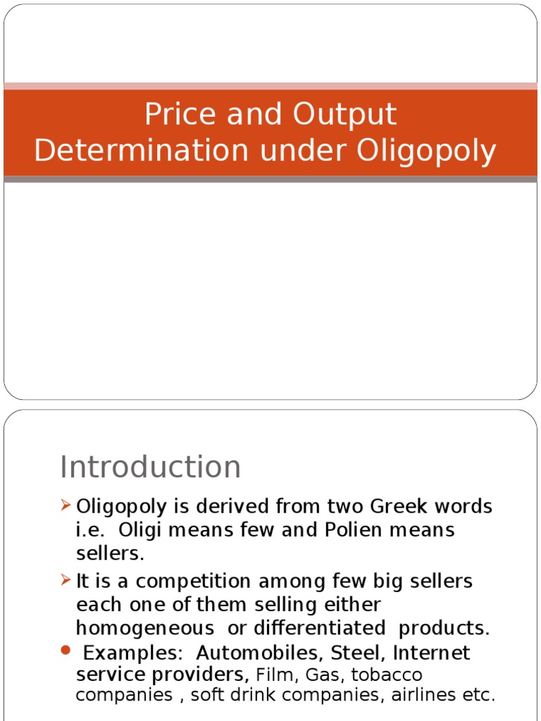 Price and Output Determination Under Oligopoly | PDF | Oligopoly | Demand