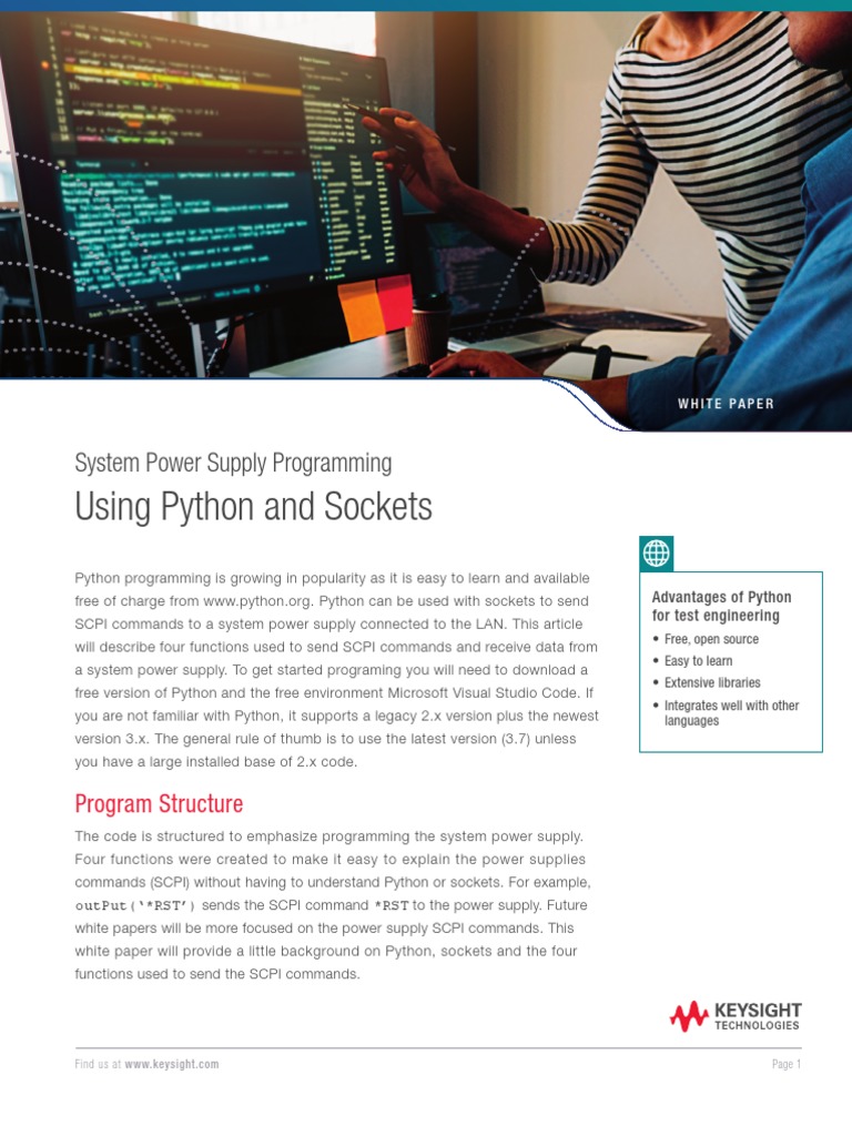 Using Python and Sockets: System Power Supply Programming | PDF | Network Socket | Python ...