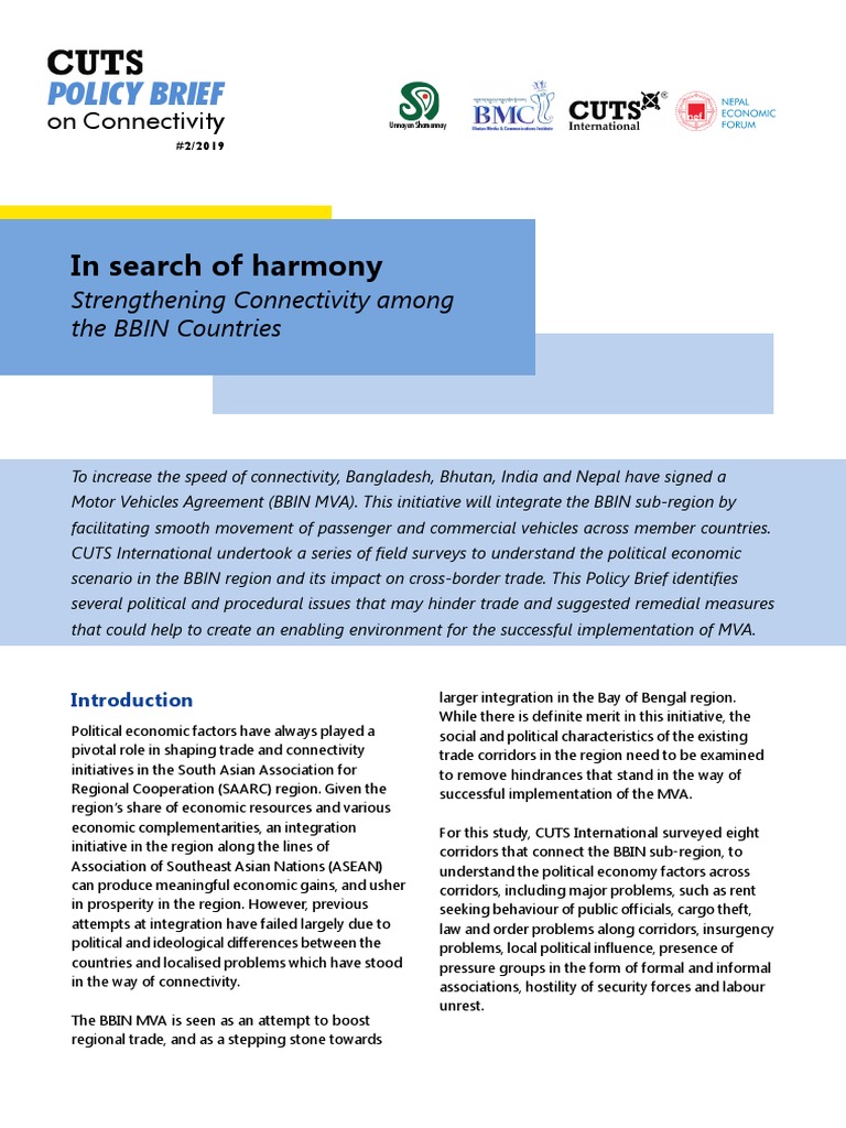 Enhancing BBIN Connectivity Initiatives | PDF | Economies | Government