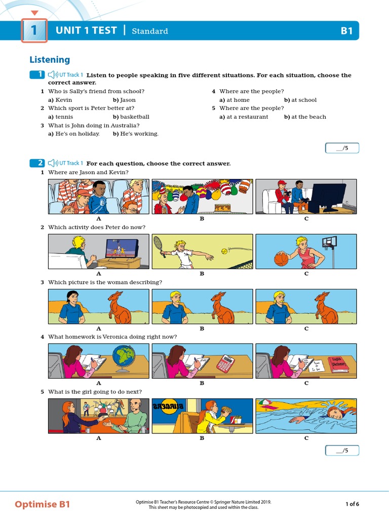 Unit 1 Test - B1: Listening | PDF | Body Language | Nonverbal Communication