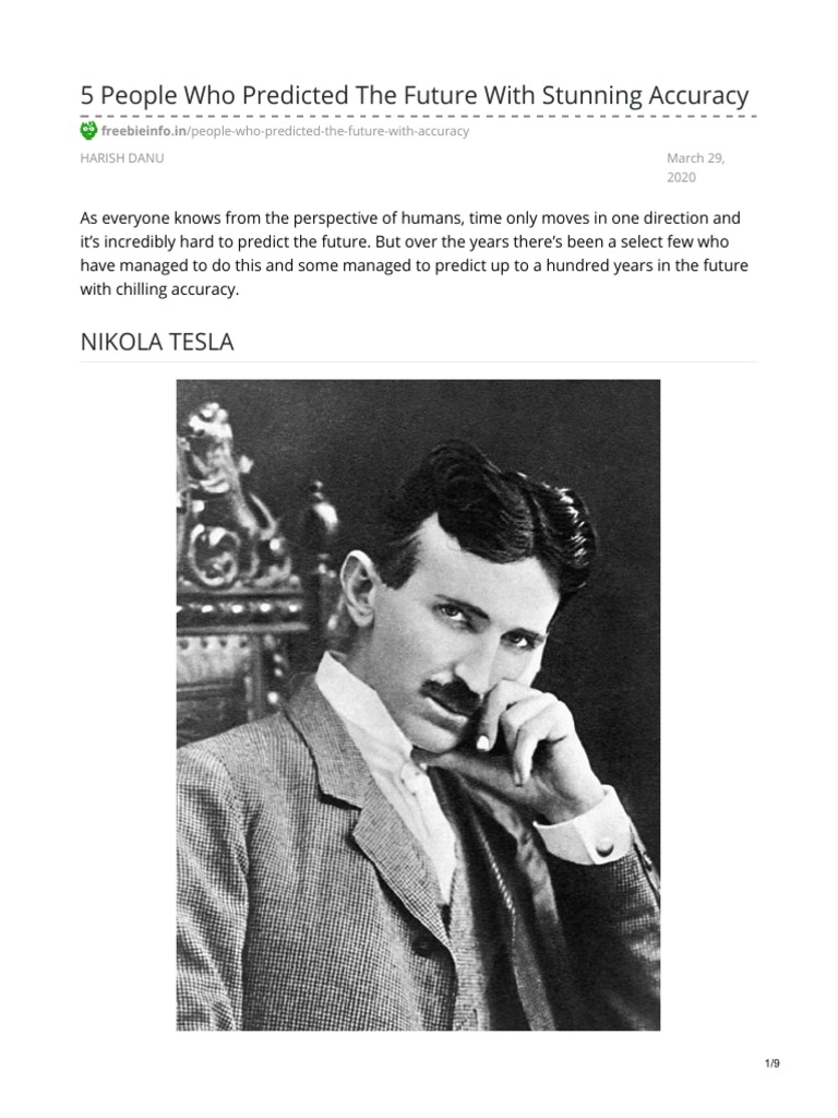 5 People Who Predicted The Future With Stunning Accuracy | PDF ...