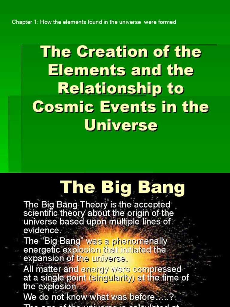 01 Chapter 01 How The Elements Found in The Universe Were Formed | PDF ...