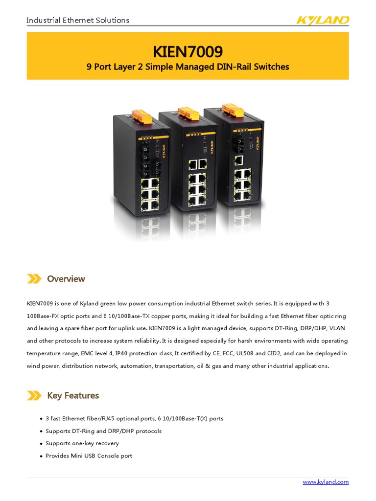 KIEN7009: 9 Port Layer 2 Simple Managed DIN-Rail Switches | PDF ...