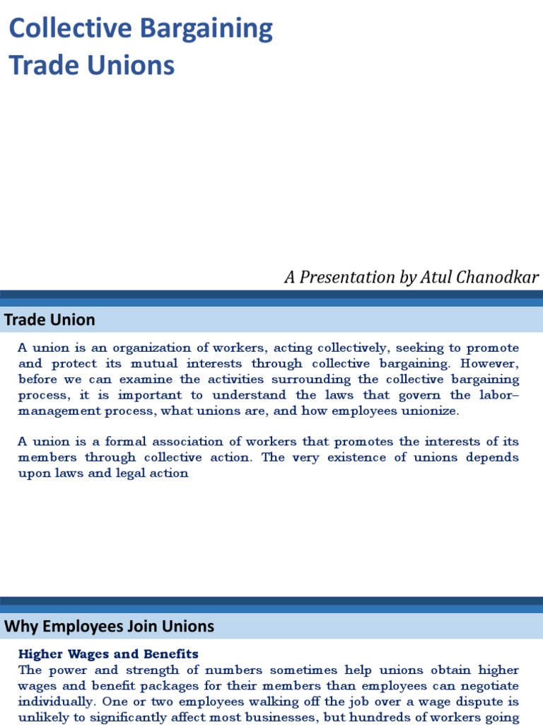 Trade Union Collective Bargaining Overview | PDF | Collective ...