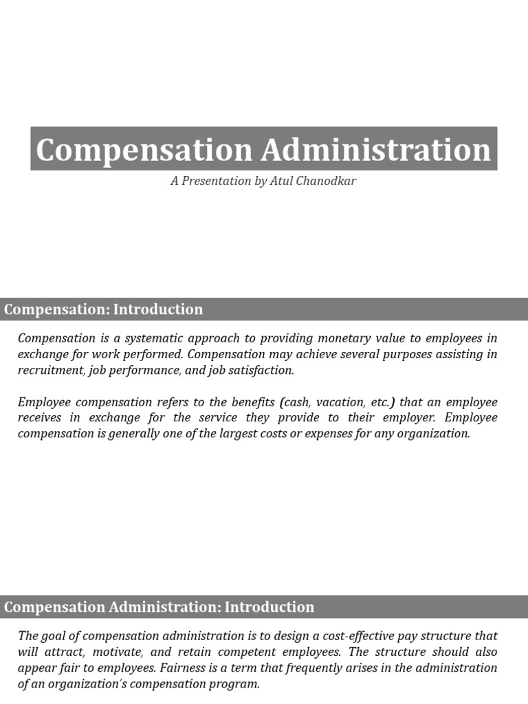 Compensation Administration | PDF | Compensation And Benefits | Piece Work