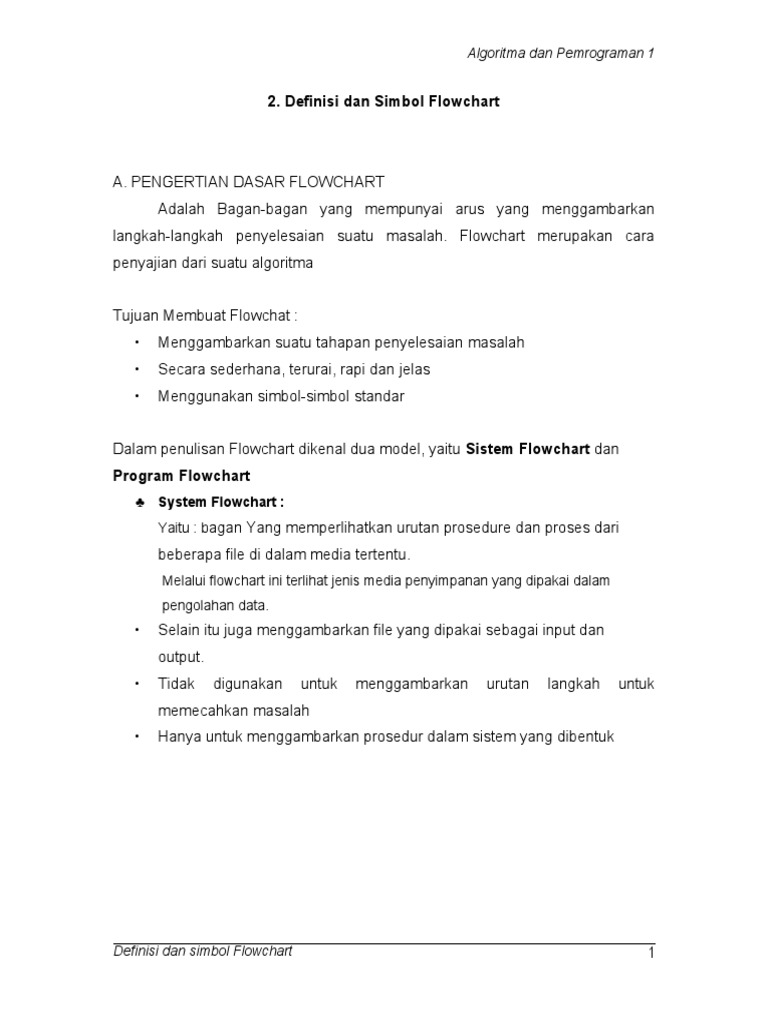2 Definisi Dan Simbol Flowchart | PDF