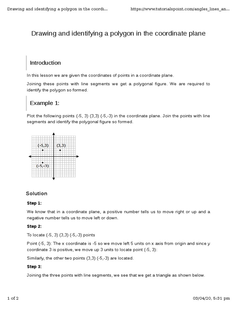 Polygon in The Coordinate Plane