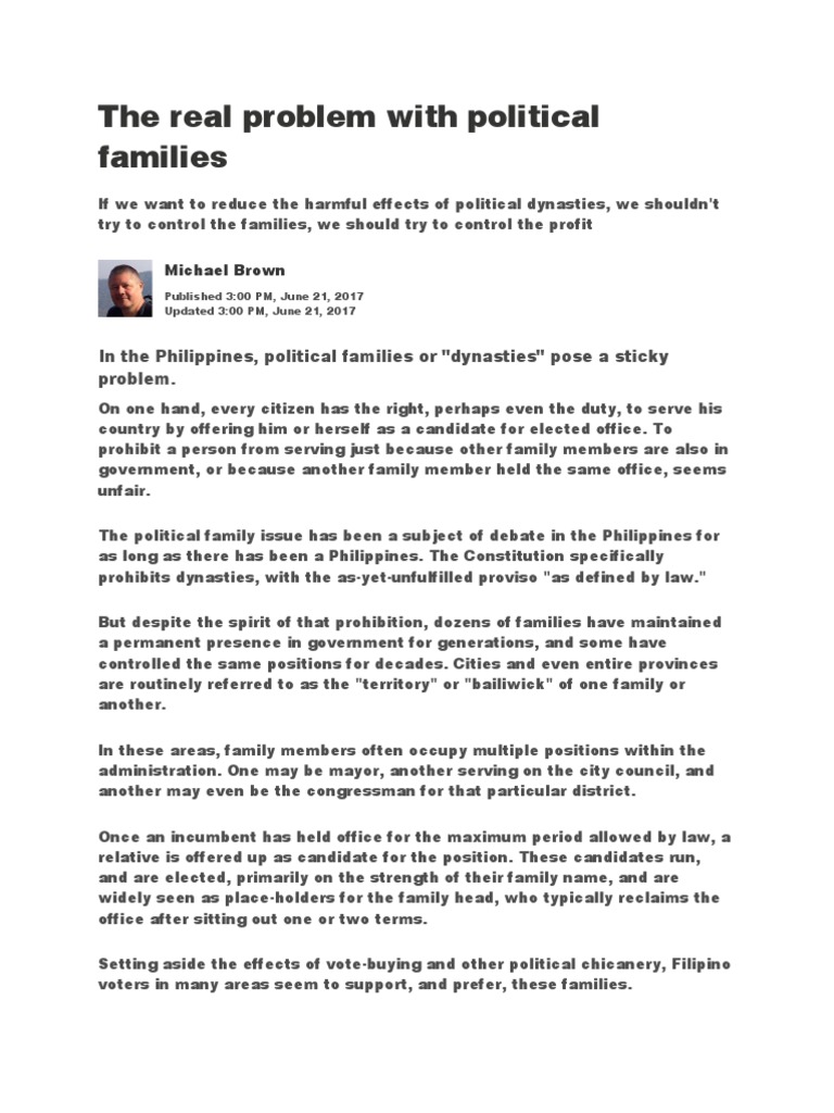 The Real Problem With Political Families | PDF | United States Congress ...