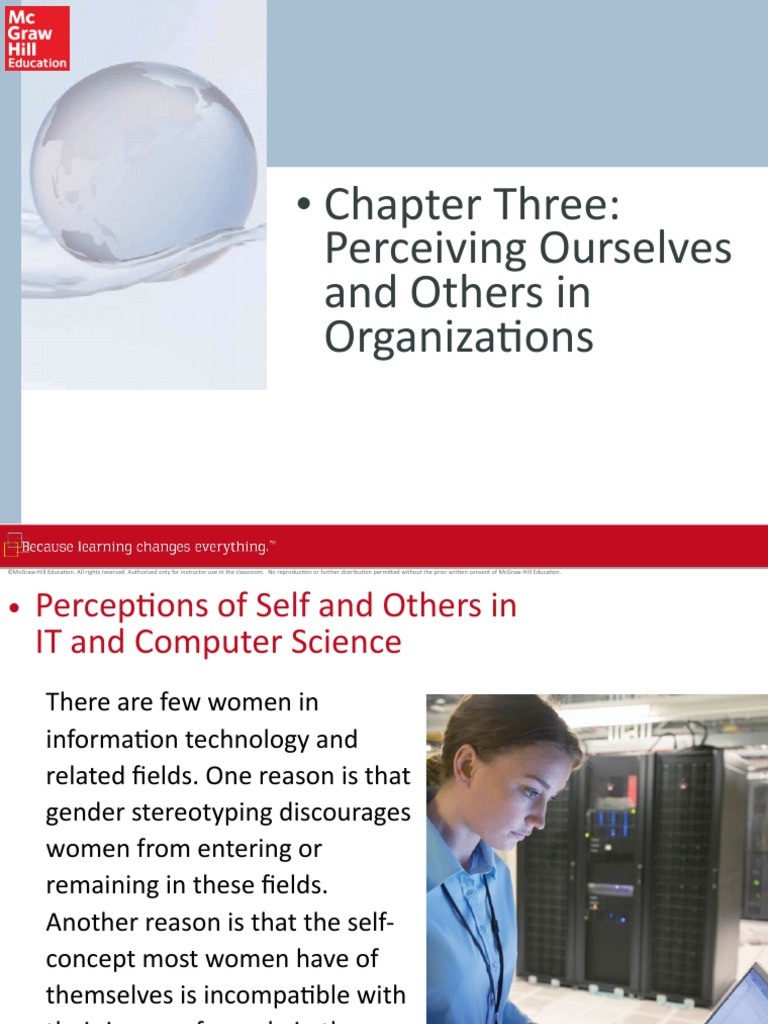 Chapter Three: Perceiving Ourselves and Others in Organizations | PDF | Self Concept | Perception
