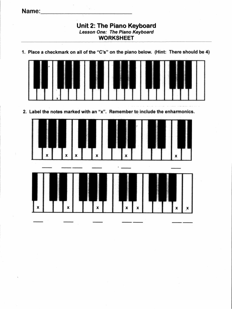 Piano Keyboard Notes Labeled