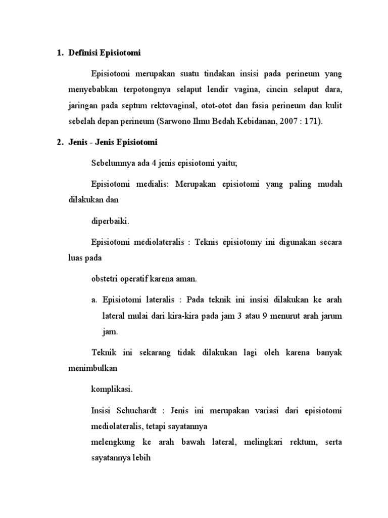Definisi Episiotomi | PDF