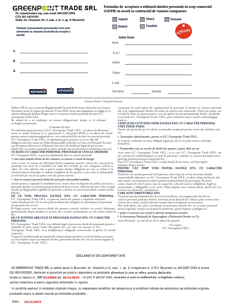 Formular GDPR PDF | PDF