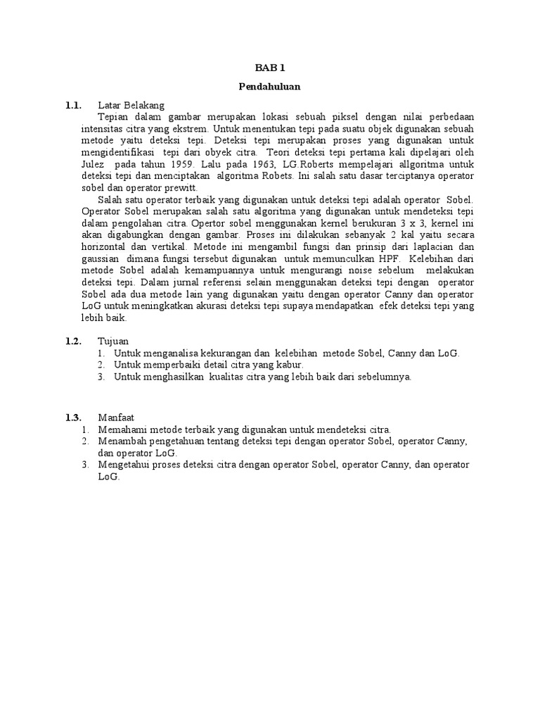 Deteksi Tepi: Metode Sobel dan Canny | PDF