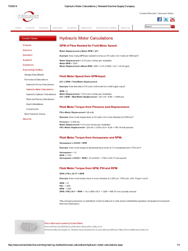 00-2-Hydraulic Motor Calculations | PDF