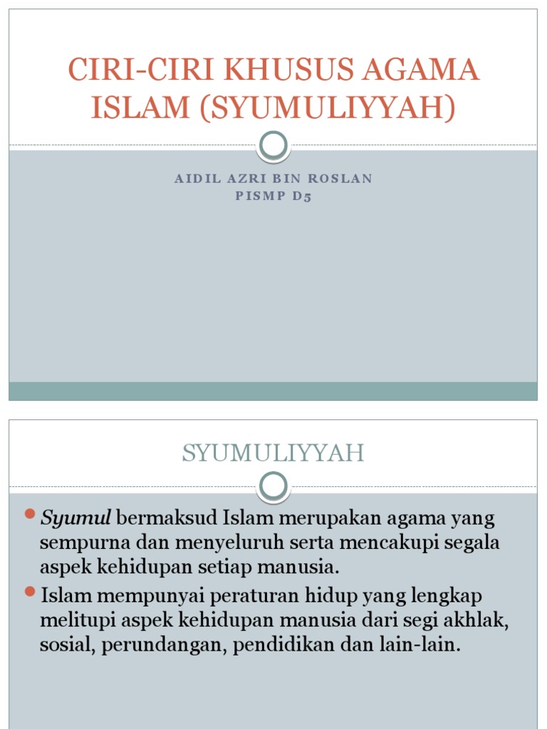 Syumuliyyah | PDF