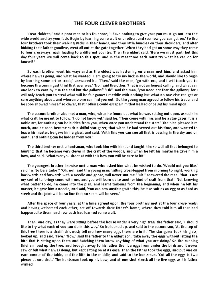 The Four Clever Brothers | PDF