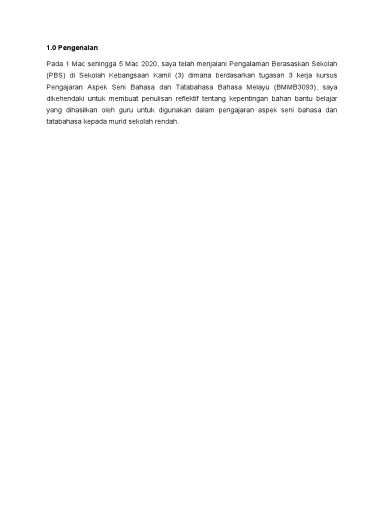 Laporan Refleksi Seni Bahasa | PDF