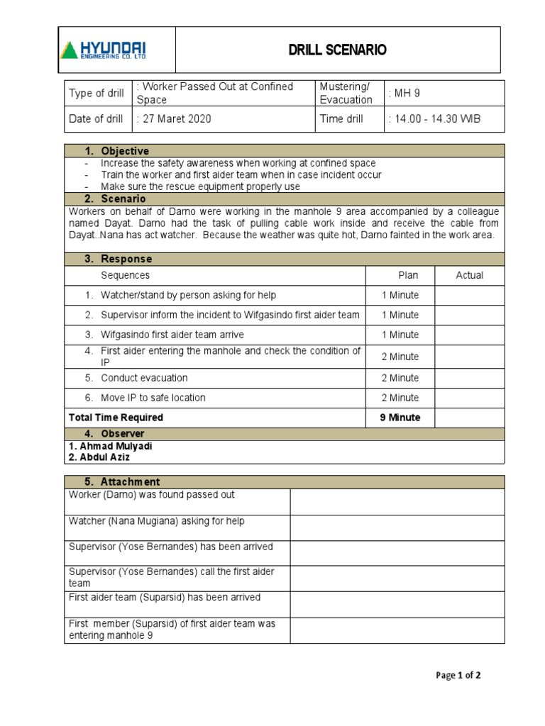 Skenario Drill | Download Free PDF | Prevention | Safety