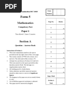 F4 Maths Past Paper 17-18 SCC F4 Math Final | PDF | Cartesian ...