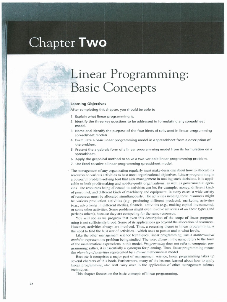 01 CH2 - Linear Programming Basic Concepts | PDF