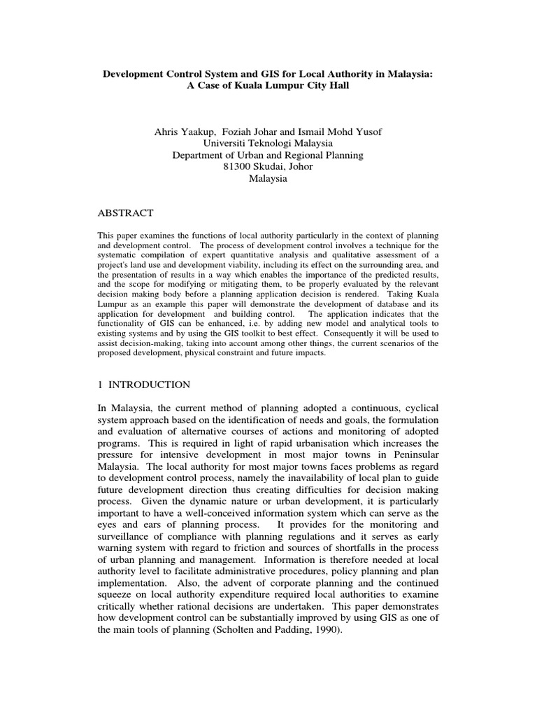 Development Control in Malaysia PDF | PDF | Geographic Information ...
