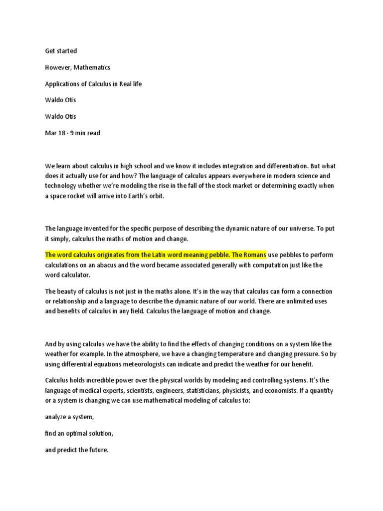 Maths Project Pdf Rocket Calculus