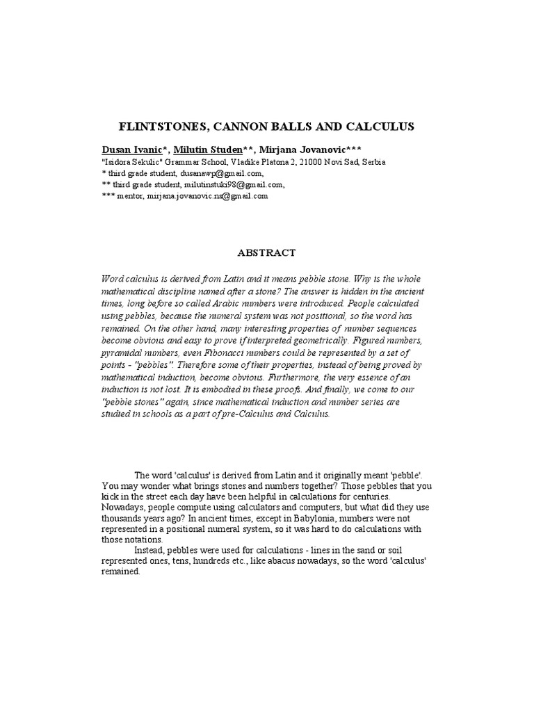 Flintstones, Cannon Balls and Calculus | PDF | Numbers | Triangle