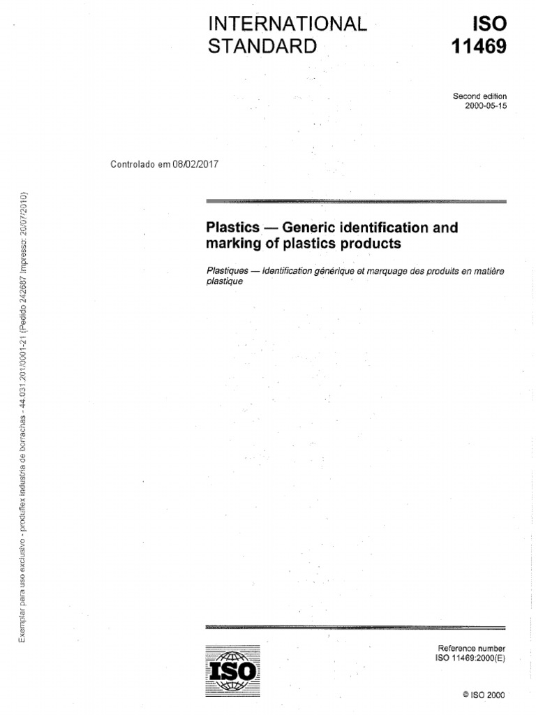 Iso 11469 Dum 15 - 05 - 00 (C) | PDF