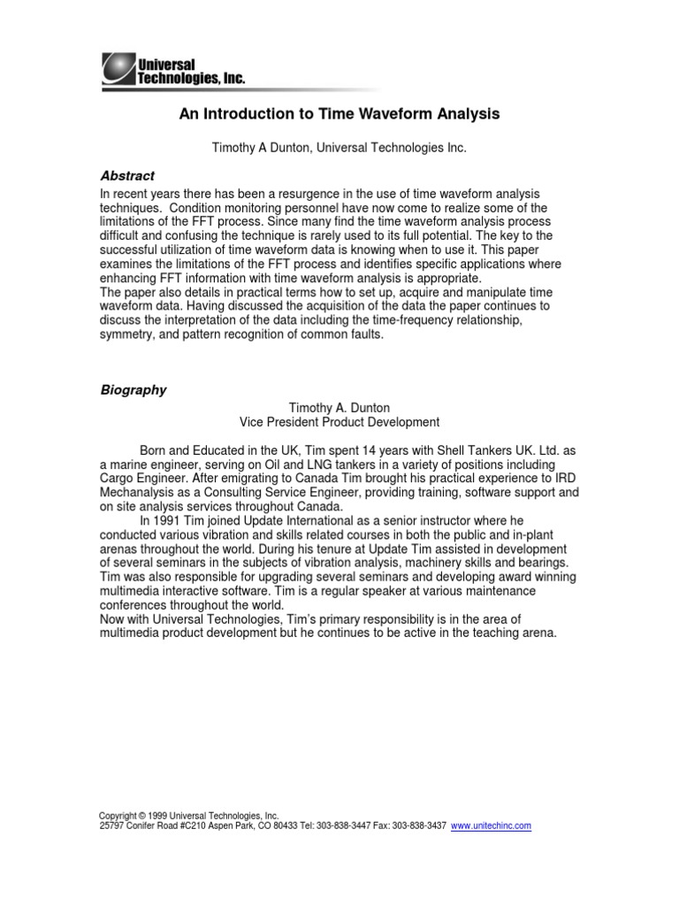 Introduction To Time Wave Form Analysis | Download Free PDF | Frequency ...