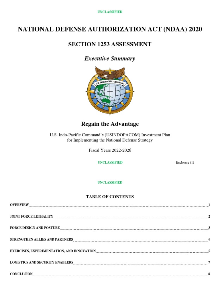 National Defense Authorization Act Section 1253 Executive Summary ...