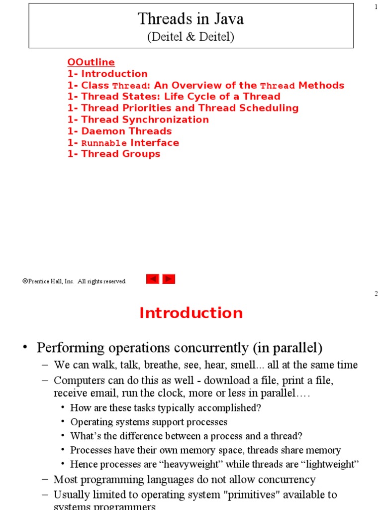 Threads in Java: (Deitel & Deitel) | PDF | Thread (Computing) | Scheduling (Computing)