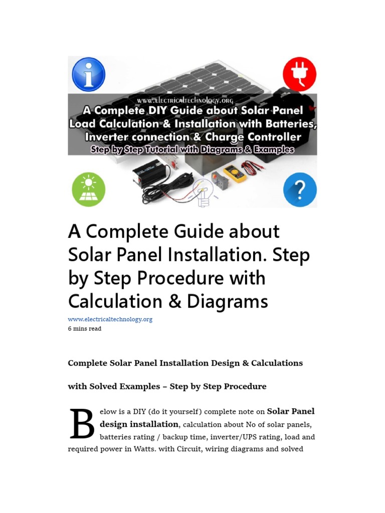 A Complete Guide About Solar Panel Installation. Step by Step Procedure ...