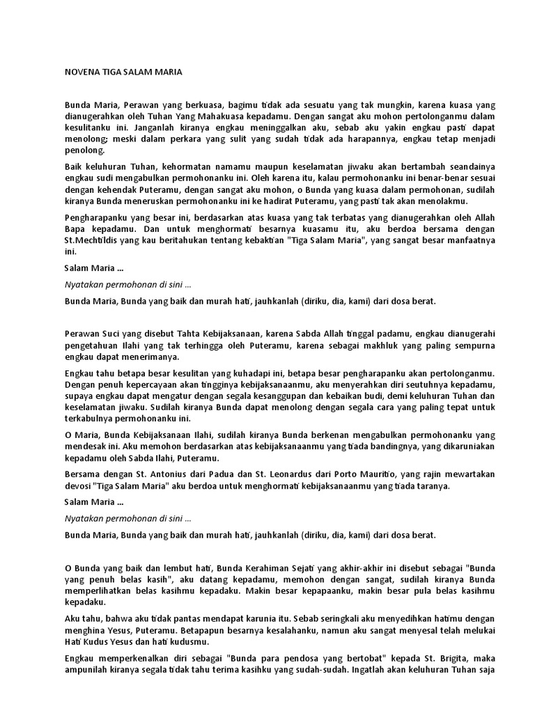 Novena 3 Salam Maria | PDF