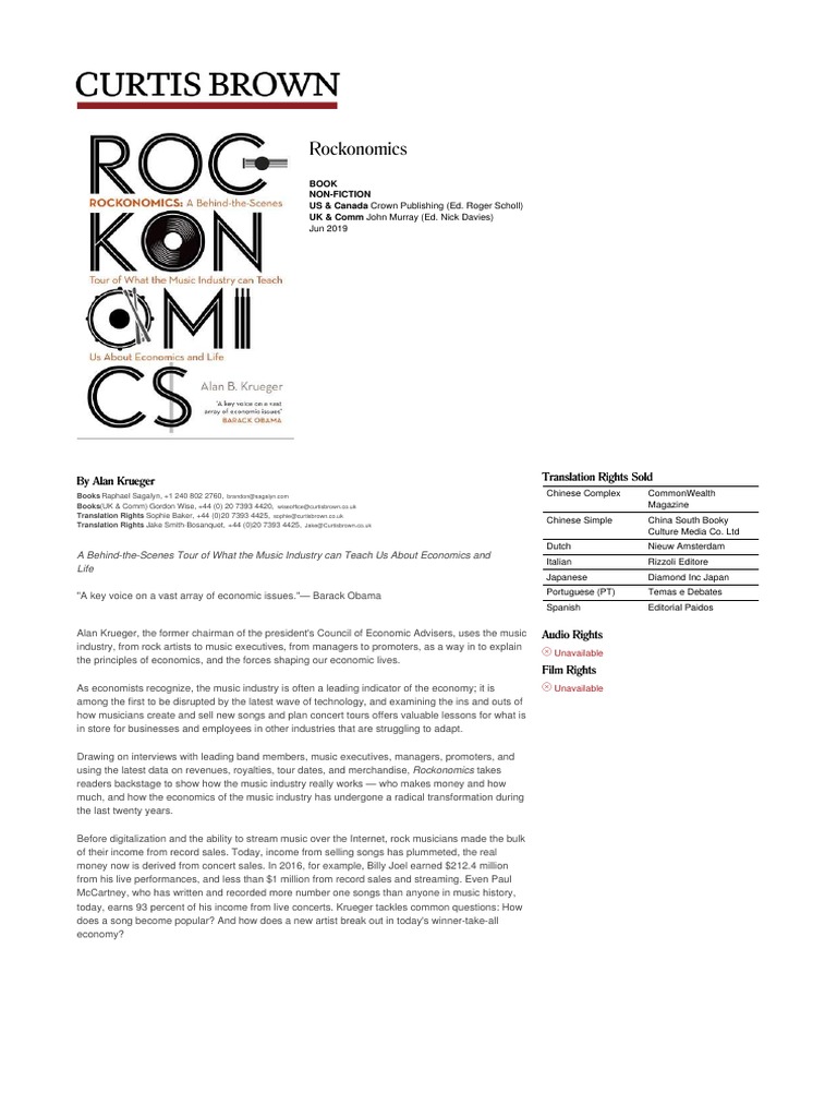 Rockonomics: Book Non-Fiction US & Canada Crown Publishing (Ed. Roger ...