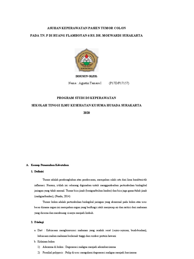 Asuhan Keperawatan Tumor Colon | PDF